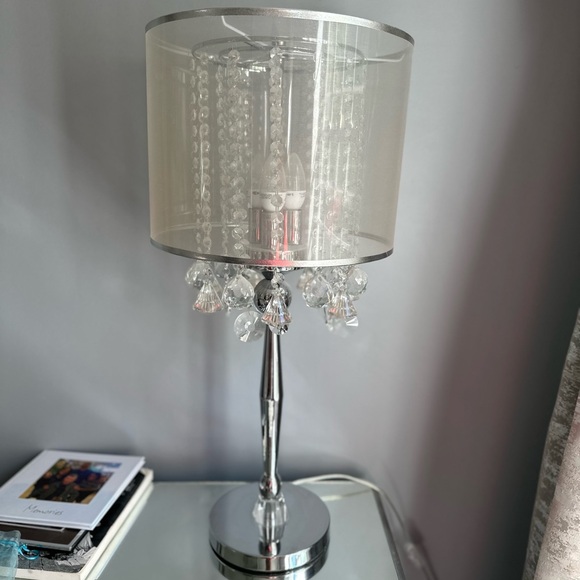 Other | Elegant Silver Crystal Table Lamp | Poshmark